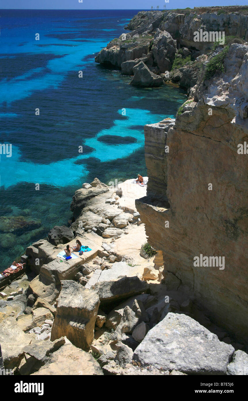 Cala Rossa, Favignana island, Aegadian Islands, Sicily, Italy Stock ...