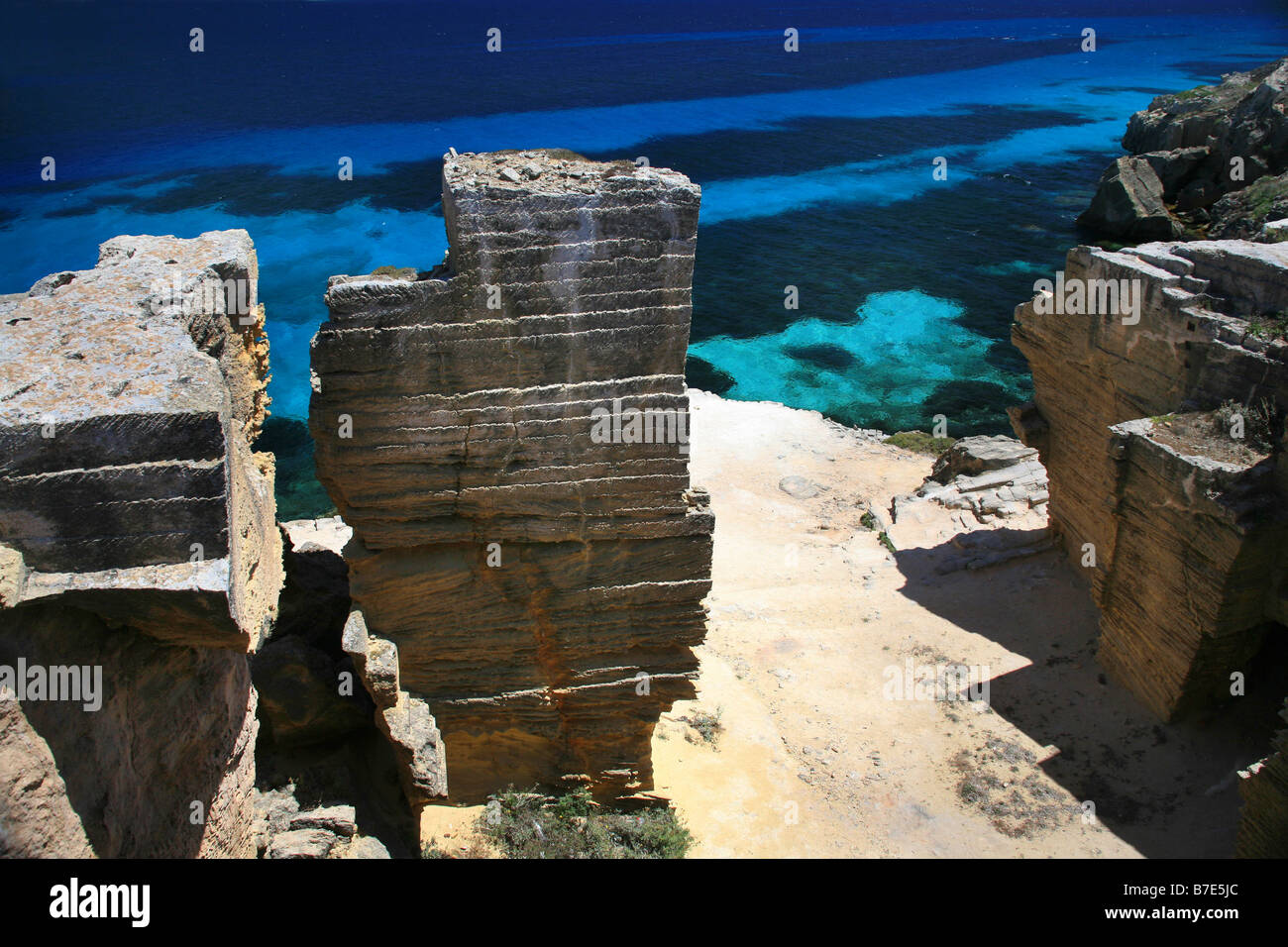Cala Rossa, Favignana island, Aegadian Islands, Sicily, Italy Stock ...