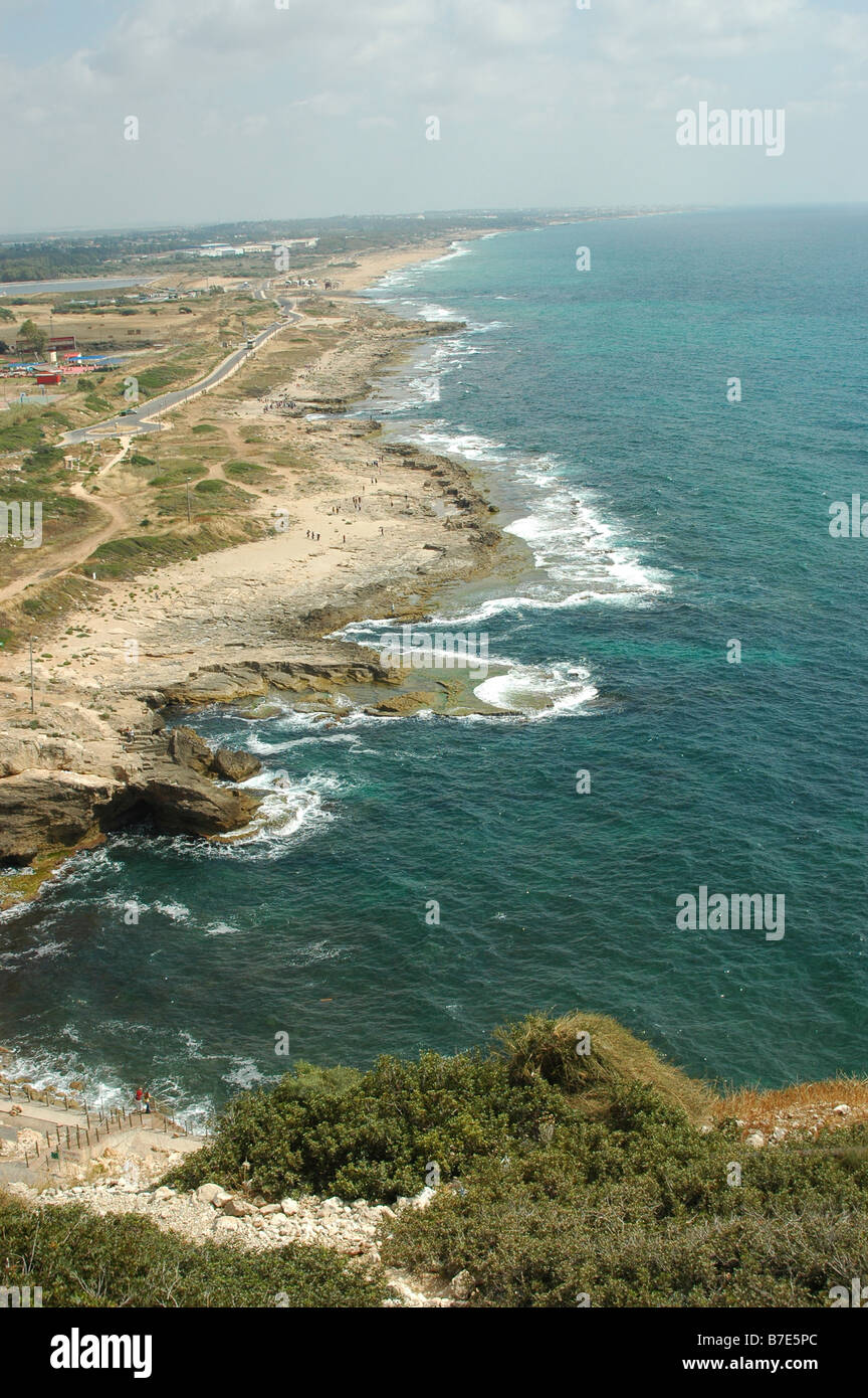 Israel Rosh Hanikra A view south towards Achziv Stock Photo - Alamy