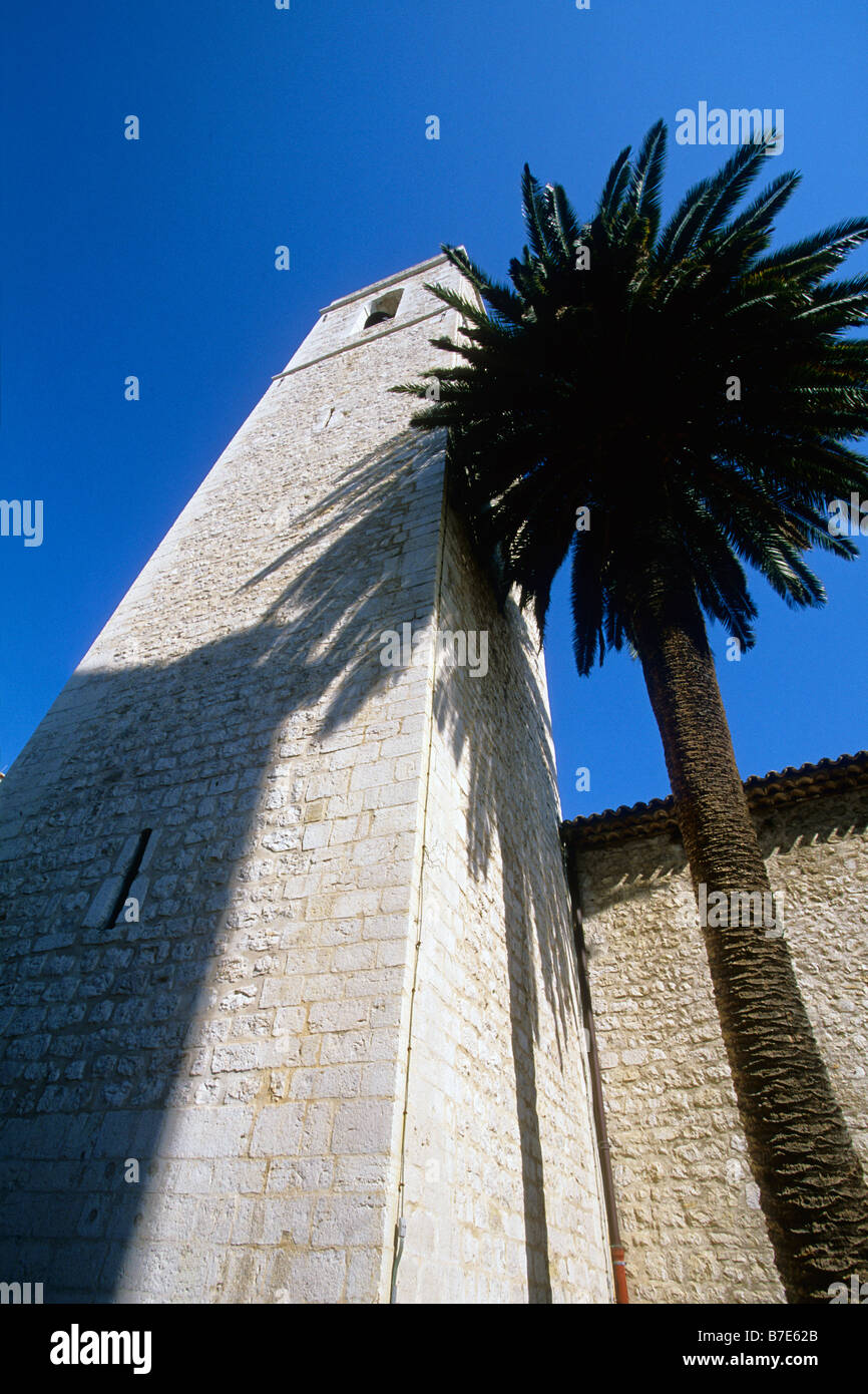 Medieval church tower of Saint Paul de Vence Stock Photo - Alamy