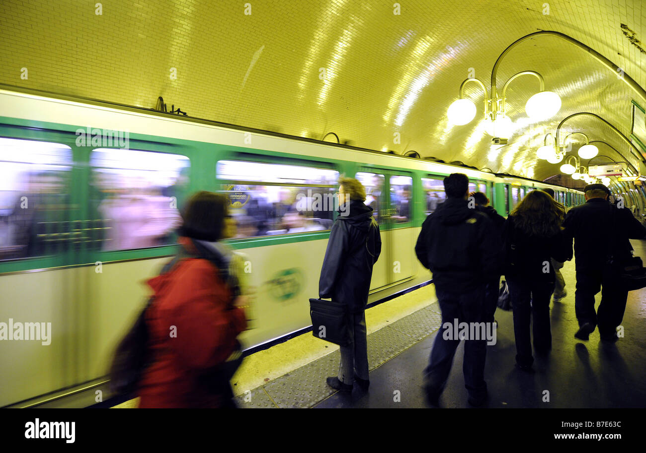 people at metro station, France, Paris Stock Photo - Alamy