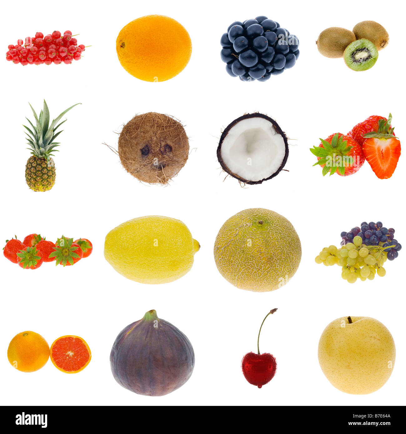 fruit collection isolated on a white background Stock Photo - Alamy
