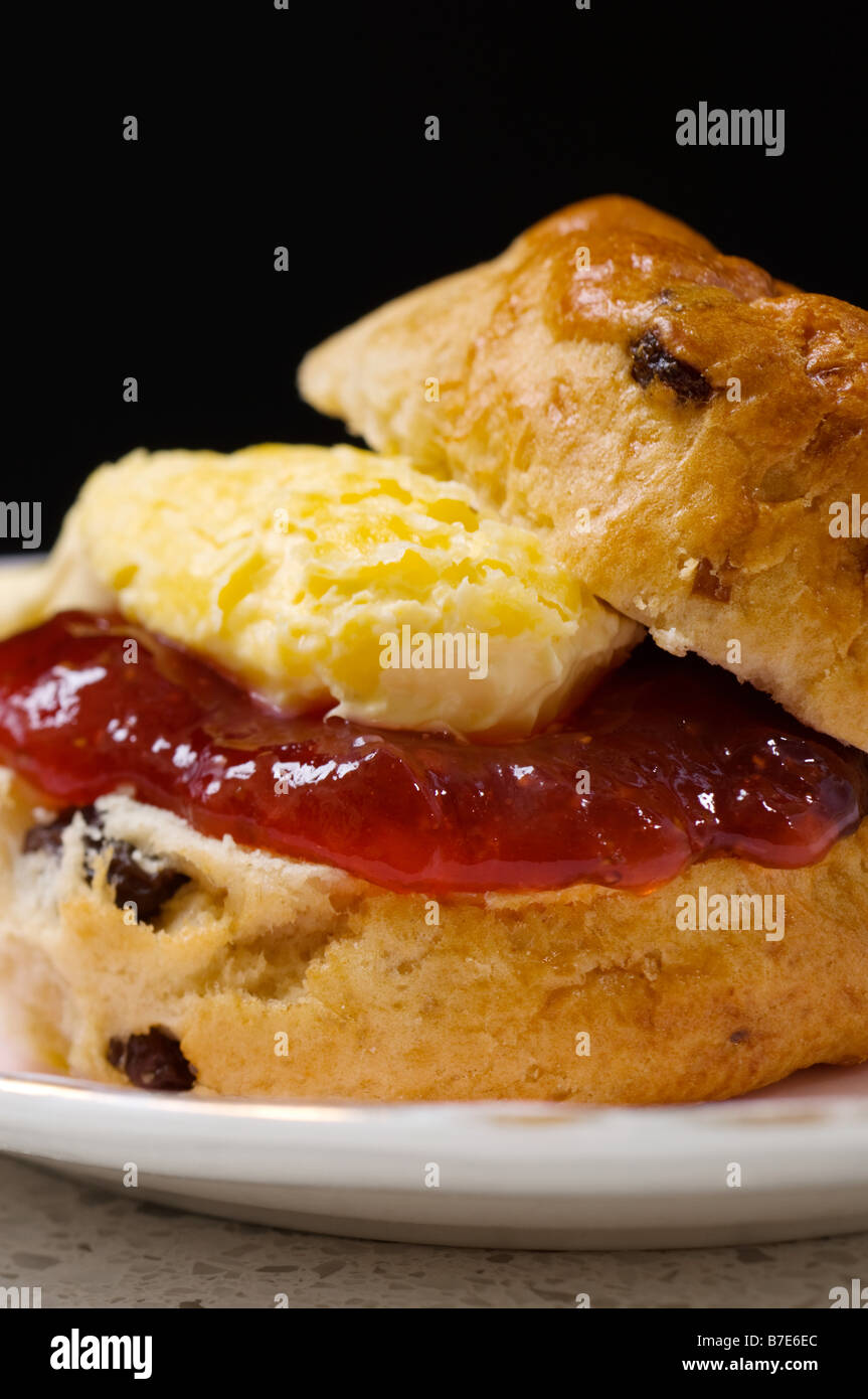 Scone cream jam hi-res stock photography and images - Alamy