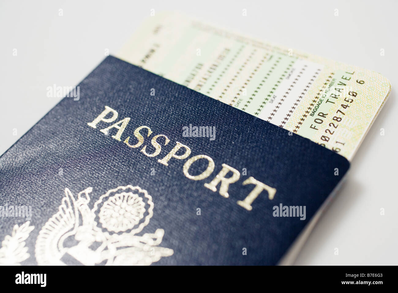 Airplane tickets and a passport Stock Photo - Alamy