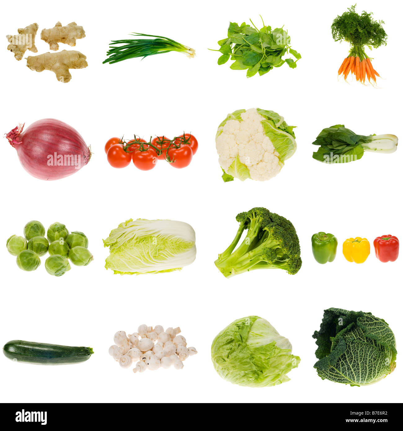 vegetable collection isolated on a white background Stock Photo - Alamy