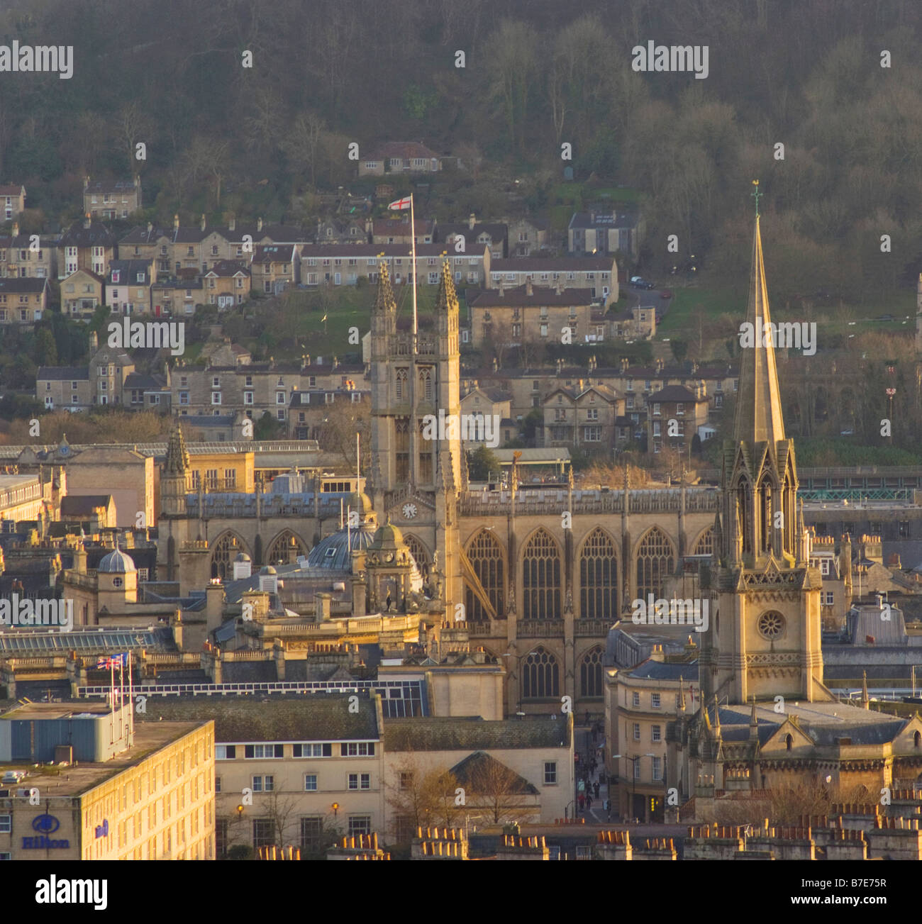 Bathwick Hill Church with Abbey behind, Bath Stock Photo - Alamy