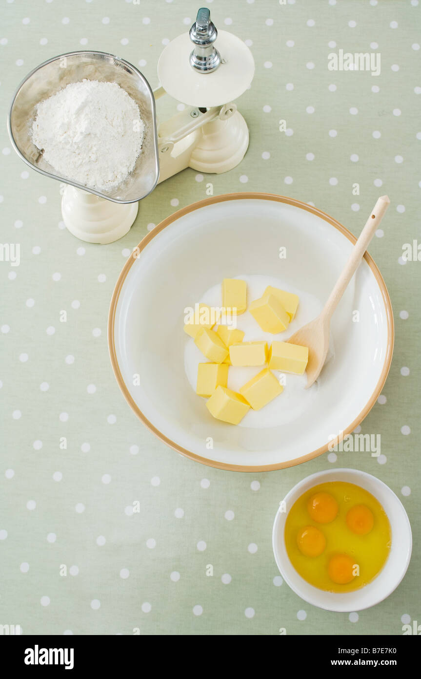 Close up ingredients baking cake hi-res stock photography and images ...