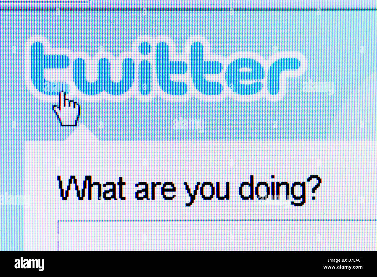 Twitter texting for the web, What are you doing Stock Photo - Alamy