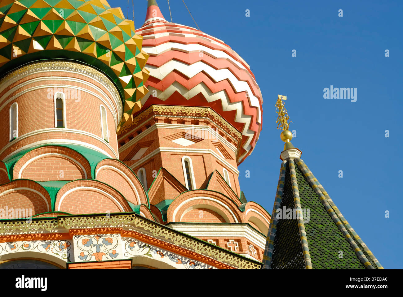 Dome of famous Moscow orthodox St Basil cathedral Moscow Russia Stock ...