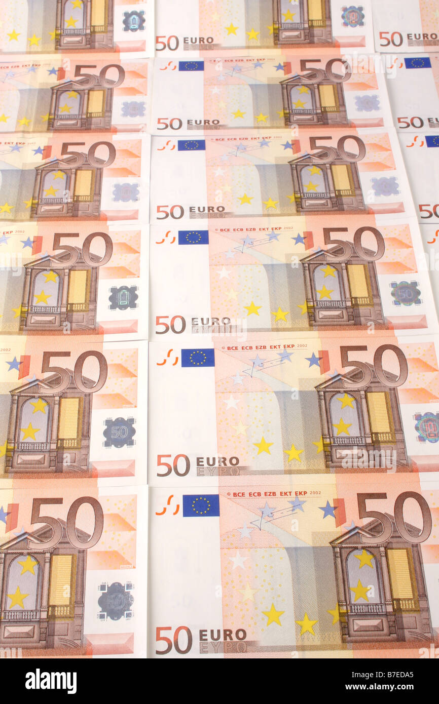 Fifty Euro bank notes Stock Photo - Alamy