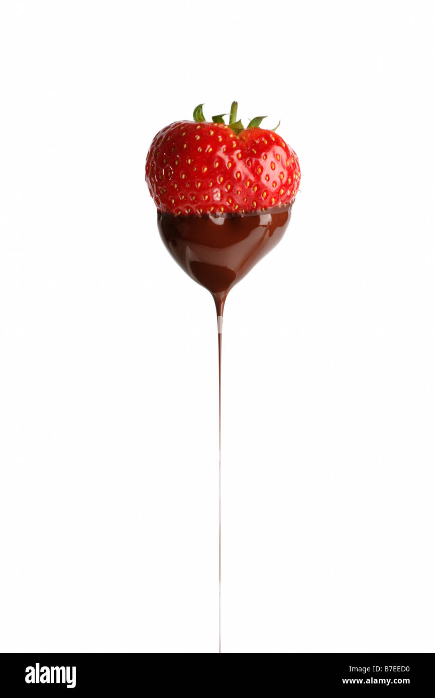 Strawberry dripping chocolate Cut Out Stock Images & Pictures - Alamy