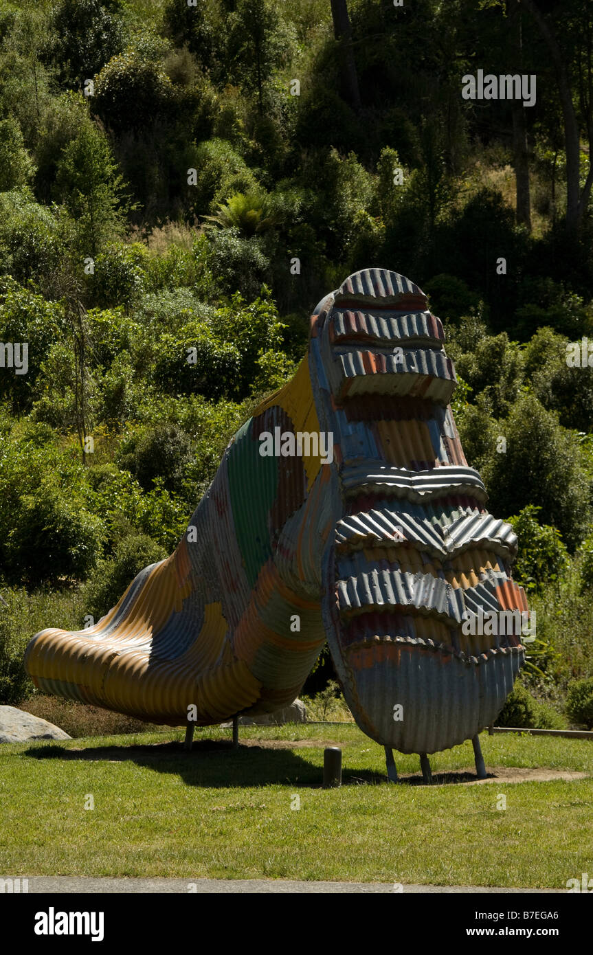 Corrugated Iron Wellington boot statue in Taihape, North Island New ...