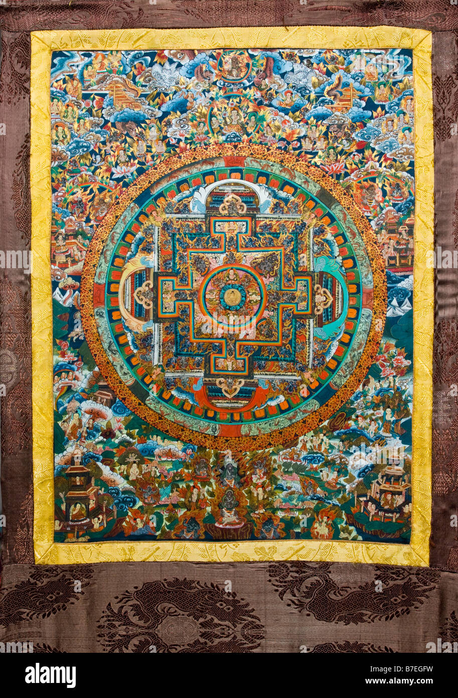 Antique Tibetan Thanka Stock Photo - Alamy