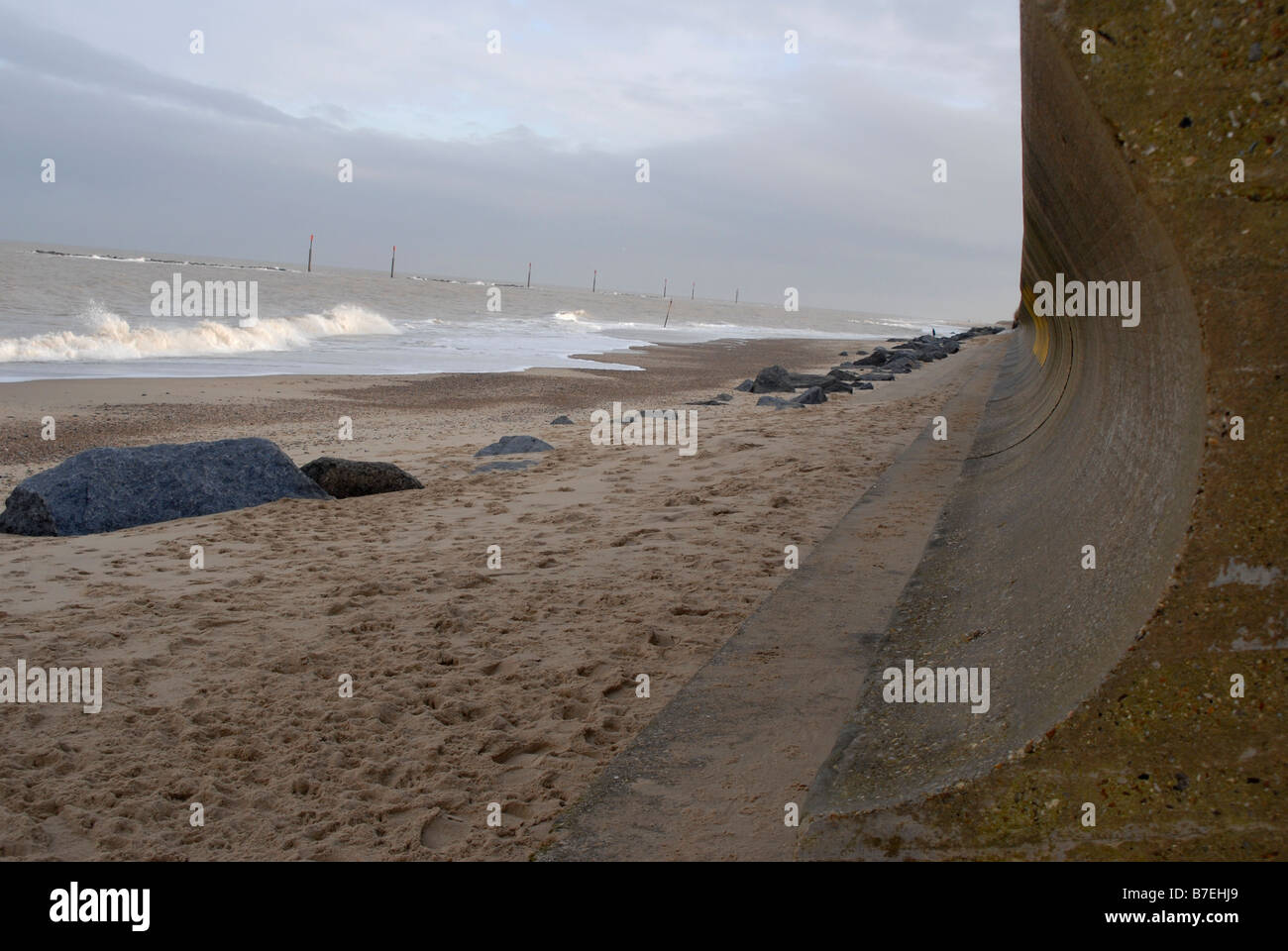 The seawall at Sea Palling in Norfolk England Stock Photo - Alamy