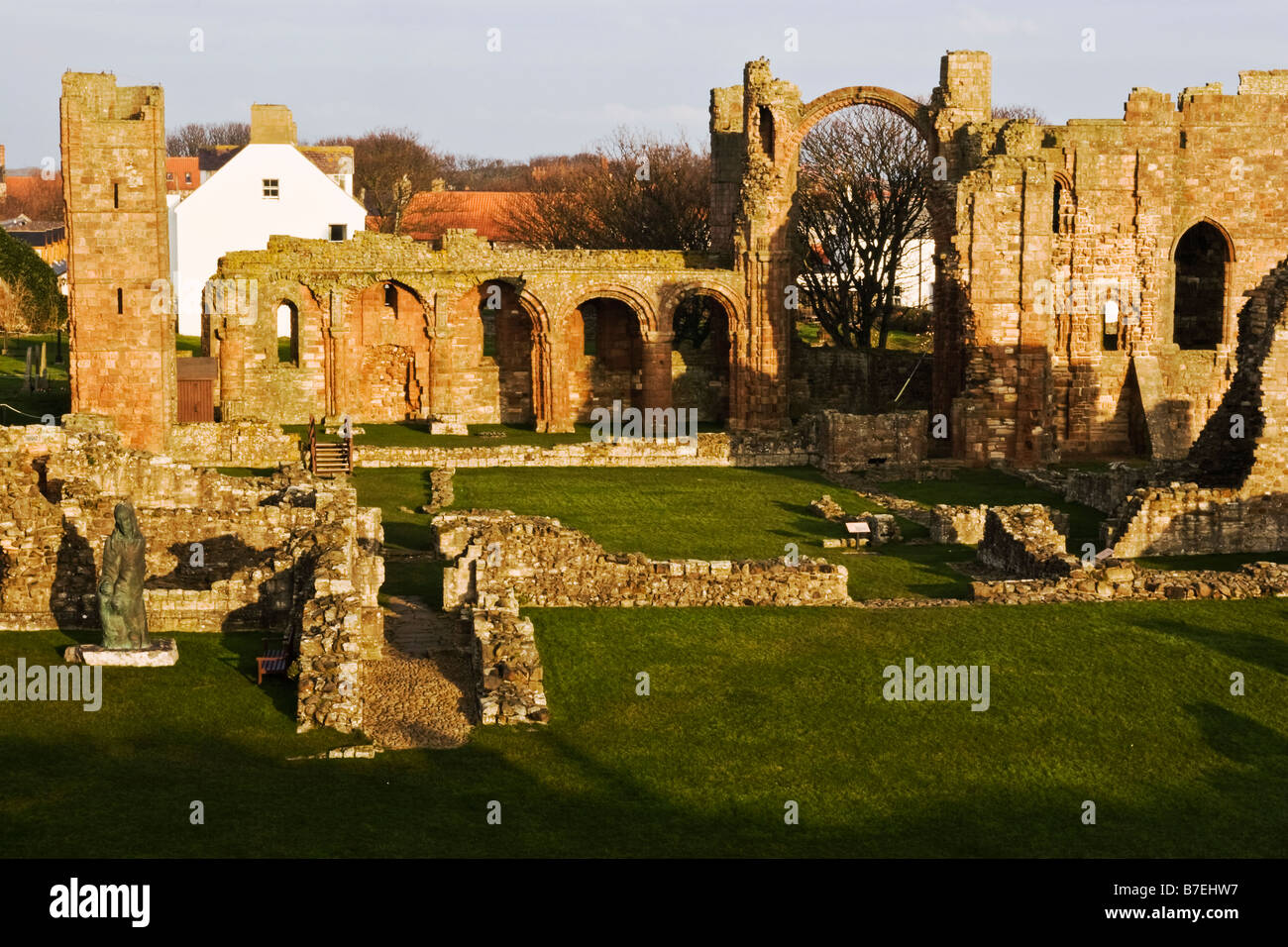 Lindisfarne Priory Holy Island Northumberland Stock Photo - Alamy