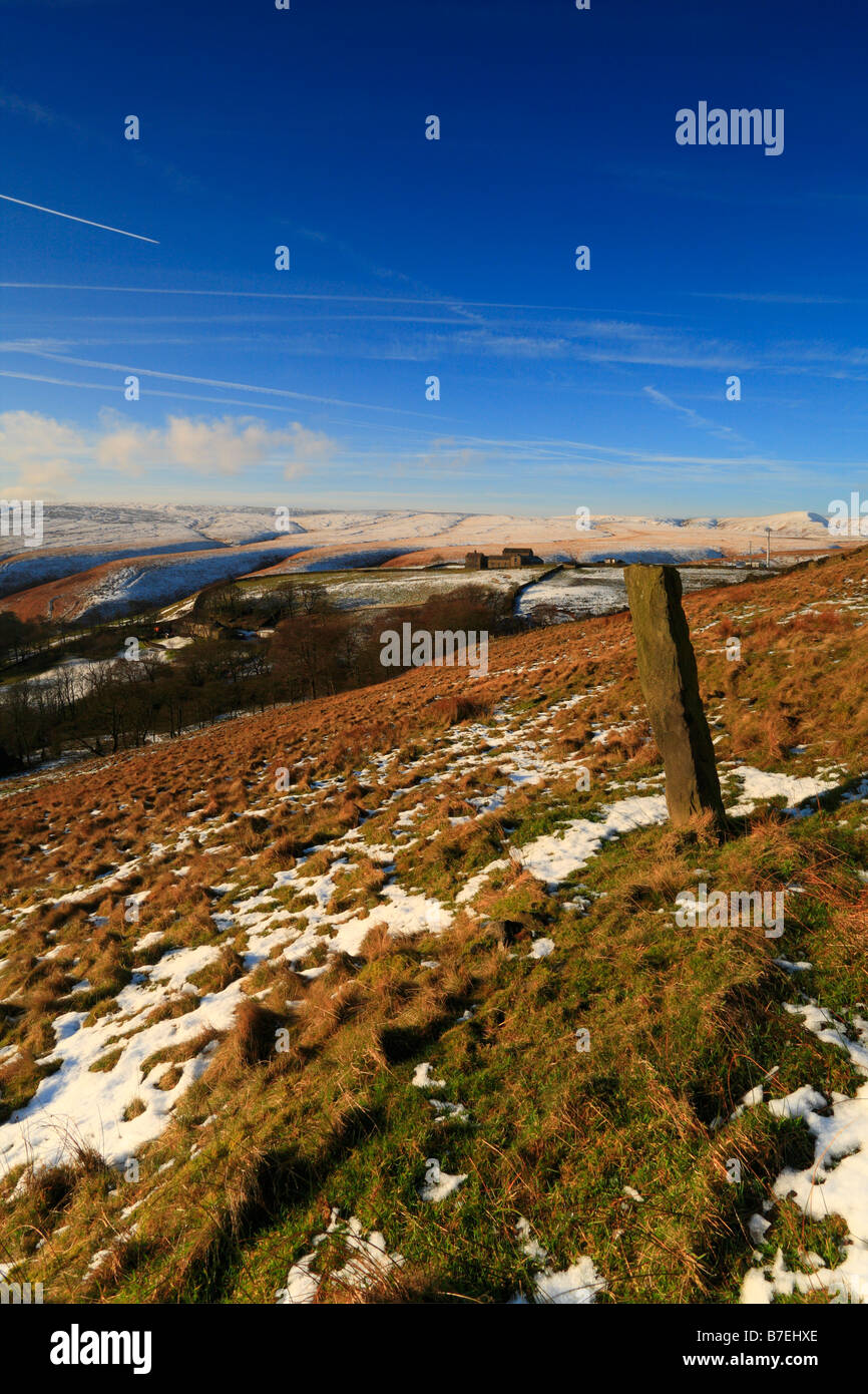Winter Upper Colne Valley towards March Hill, Marsden, West Yorkshire ...