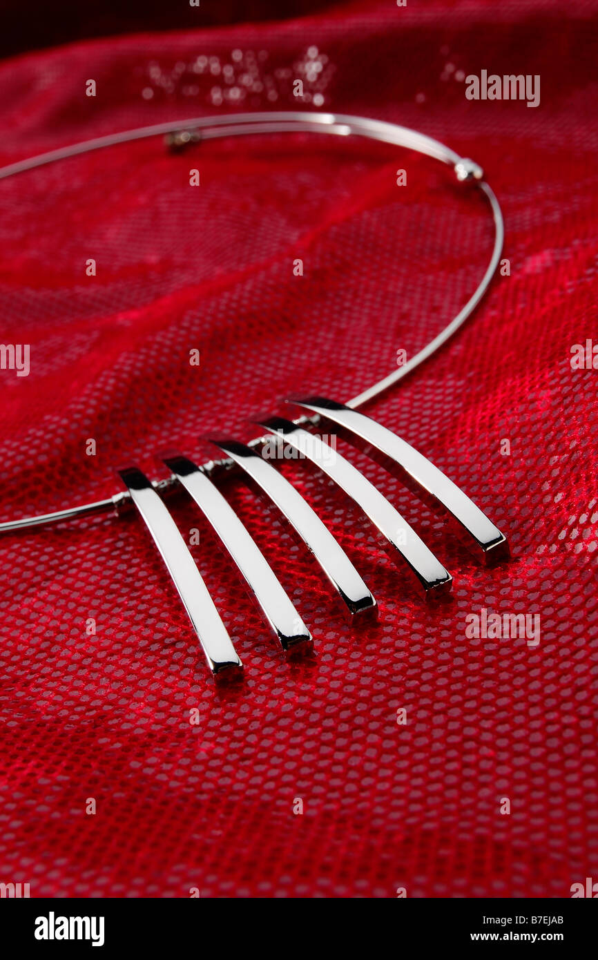 necklace, jewelry design on red background Stock Photo - Alamy