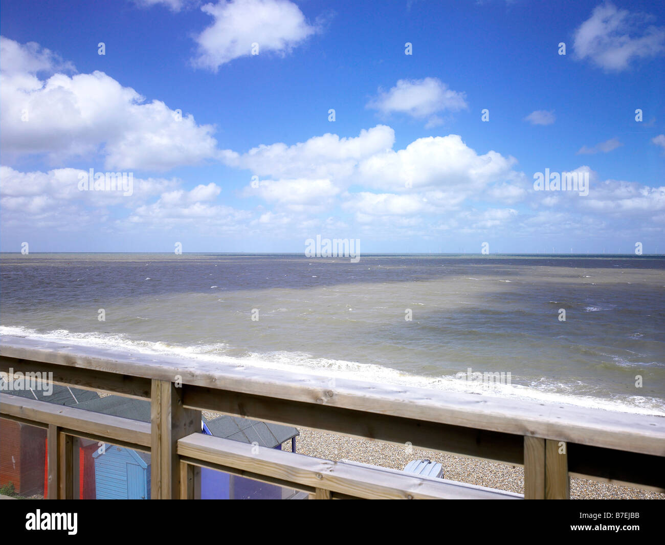 View of the Thames estuary from the balcony of a modern house Stock ...
