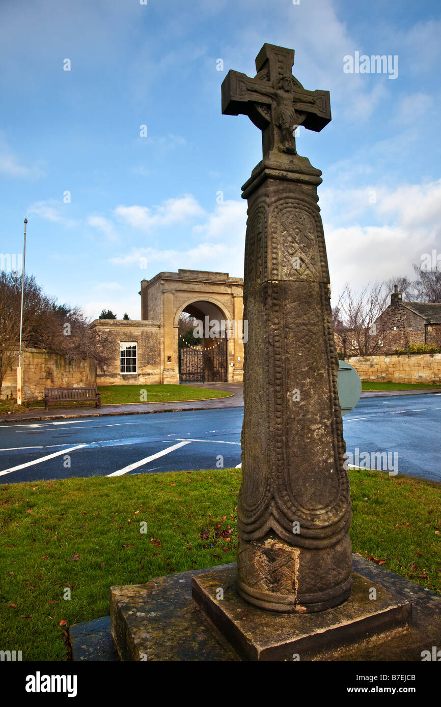 Saxon Cross and Rudding Gate Follifoot Village near Harrogate North ...