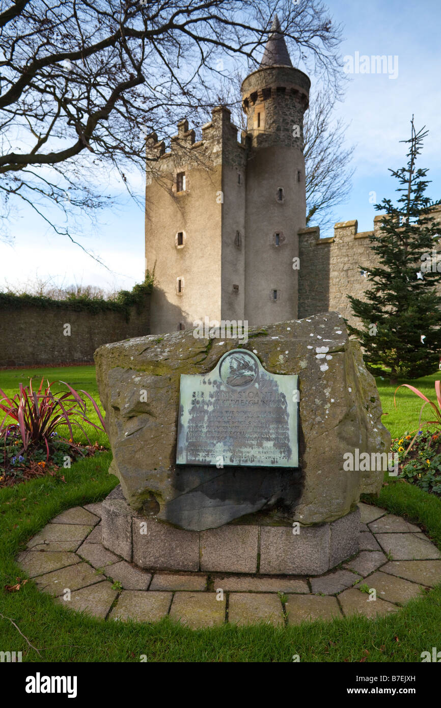 memorial to Hans Sloane, outside Killyleagh castle, Killyleagh, Co ...