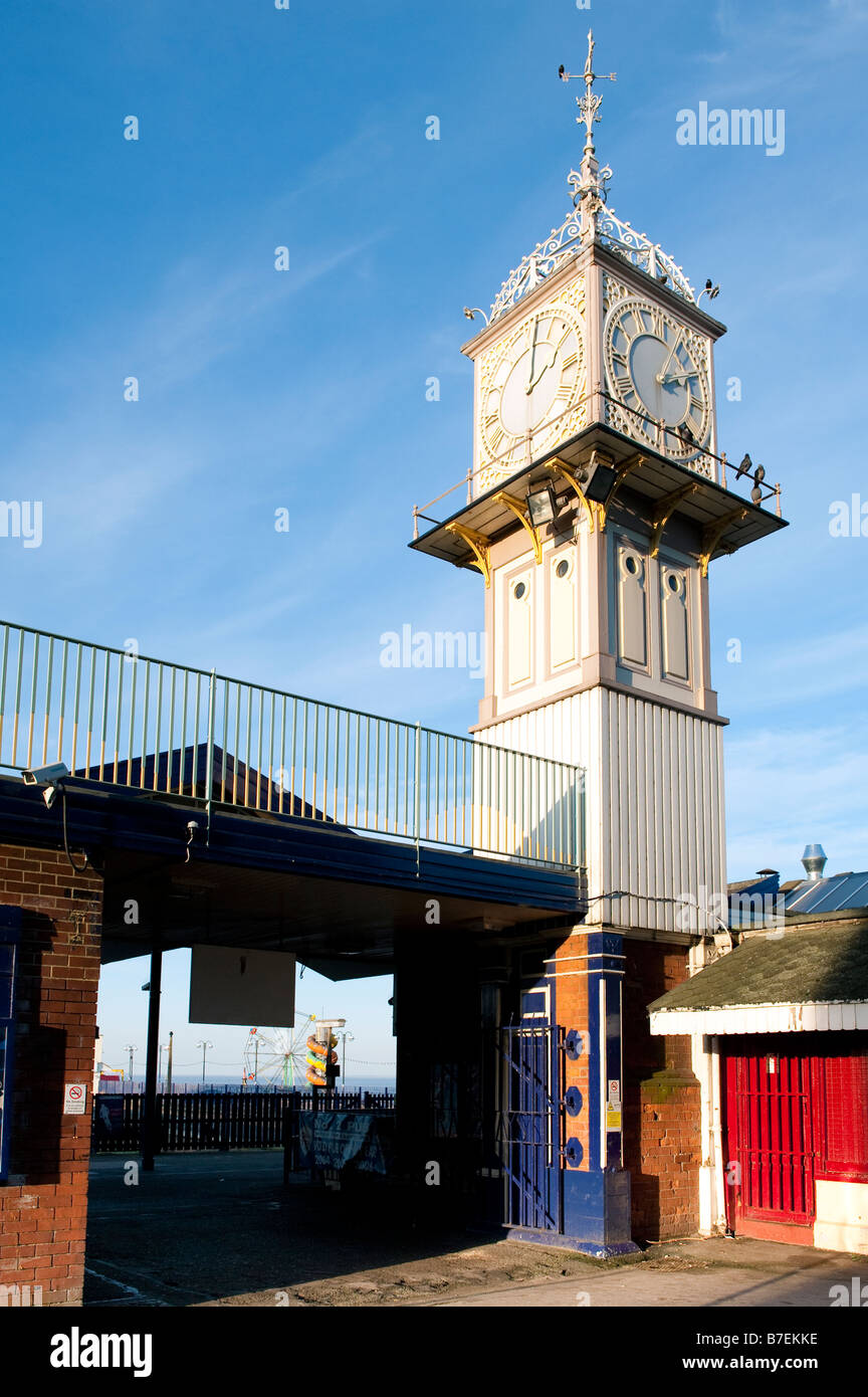Railway station clock tower time piece cleethorpes east coast hi-res ...