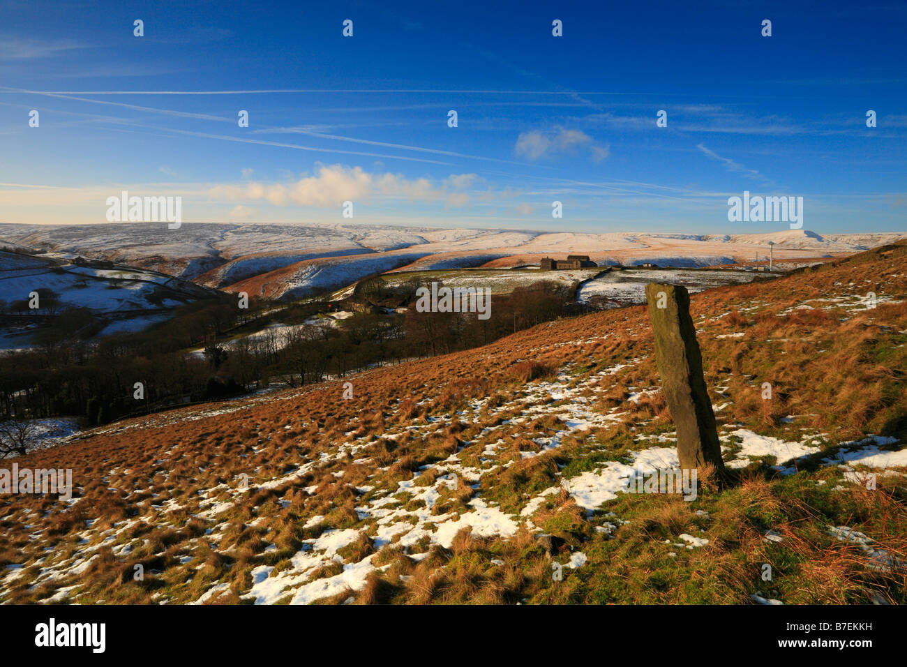 Winter in the Upper Colne Valley towards March Hill, Marsden, West ...