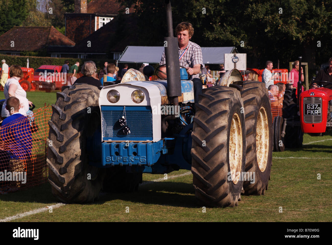 farmer blue small county super 6 tractor old classic biddenden village ...