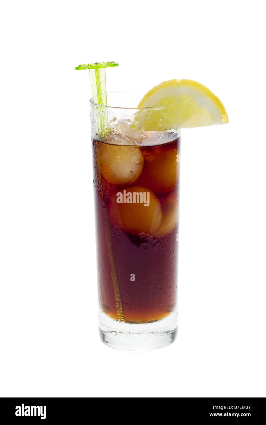 ice cold cola mix drink isolated on a white background Stock Photo - Alamy