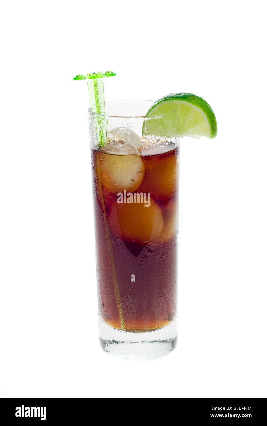 ice cold cola mix drink isolated on a white background Stock Photo - Alamy