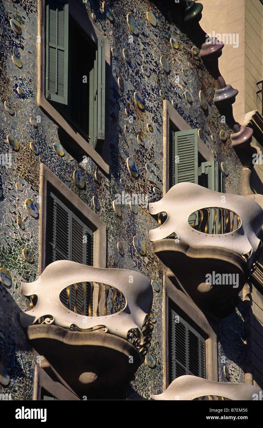 Concrete Balconies of the Art Nouveau or Modernista Casa Batllo ...