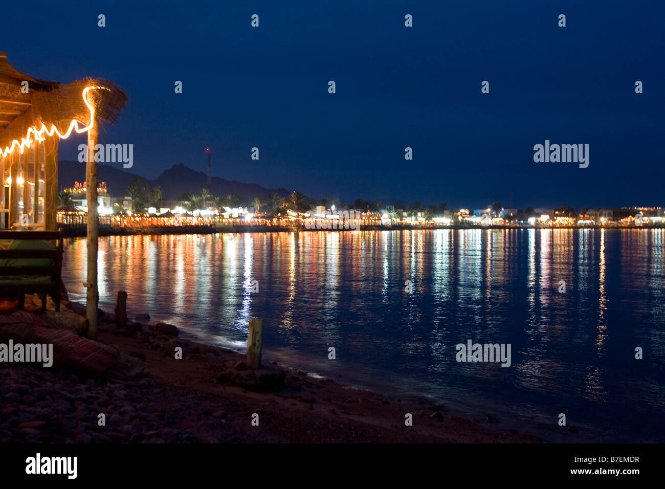 dahab waterfront at night in Egypt Stock Photo - Alamy