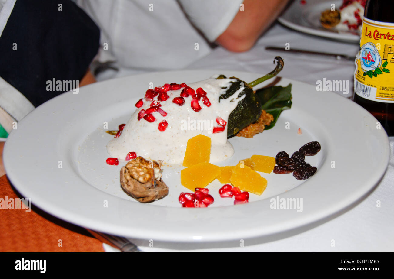 Chiles en nogada, Mexican cuisine Stock Photo - Alamy