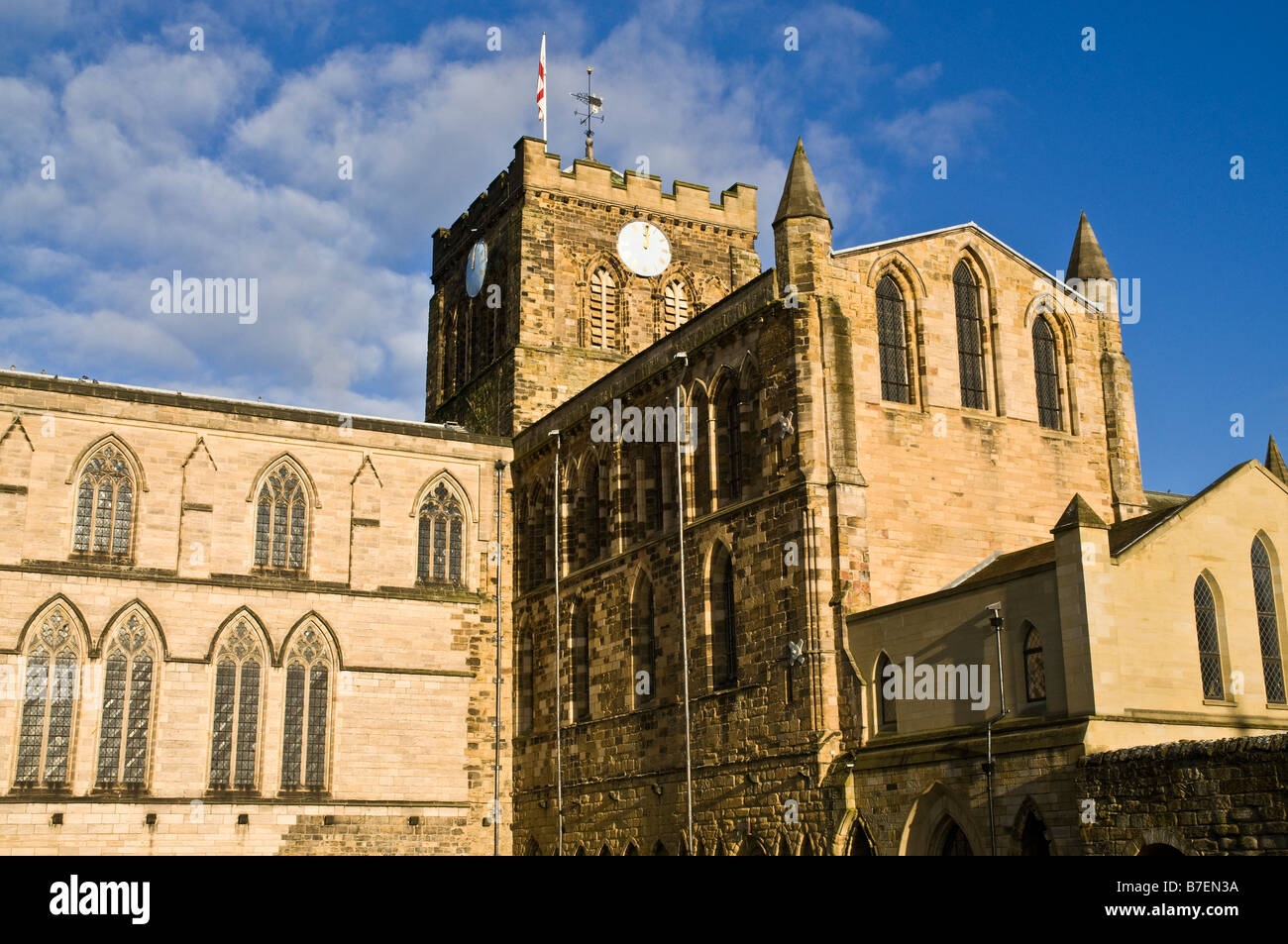 dh HEXHAM NORTHUMBERLAND Hexham abbey cathedral church clock tower ...