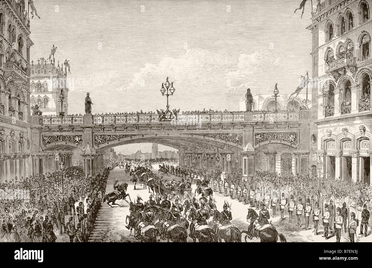 Queen Victoria opening Holborn Viaduct London, 1869 Stock Photo - Alamy