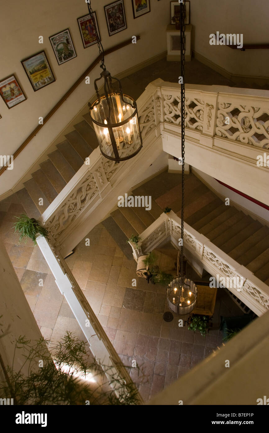 Grand stairway in French Chateau France EU Stock Photo - Alamy