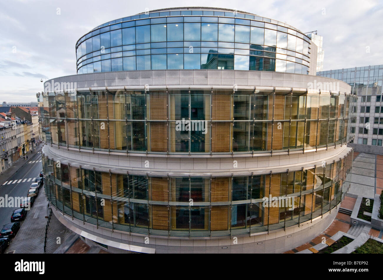 The European Parliament building in the centre of Brussels Belgium ...