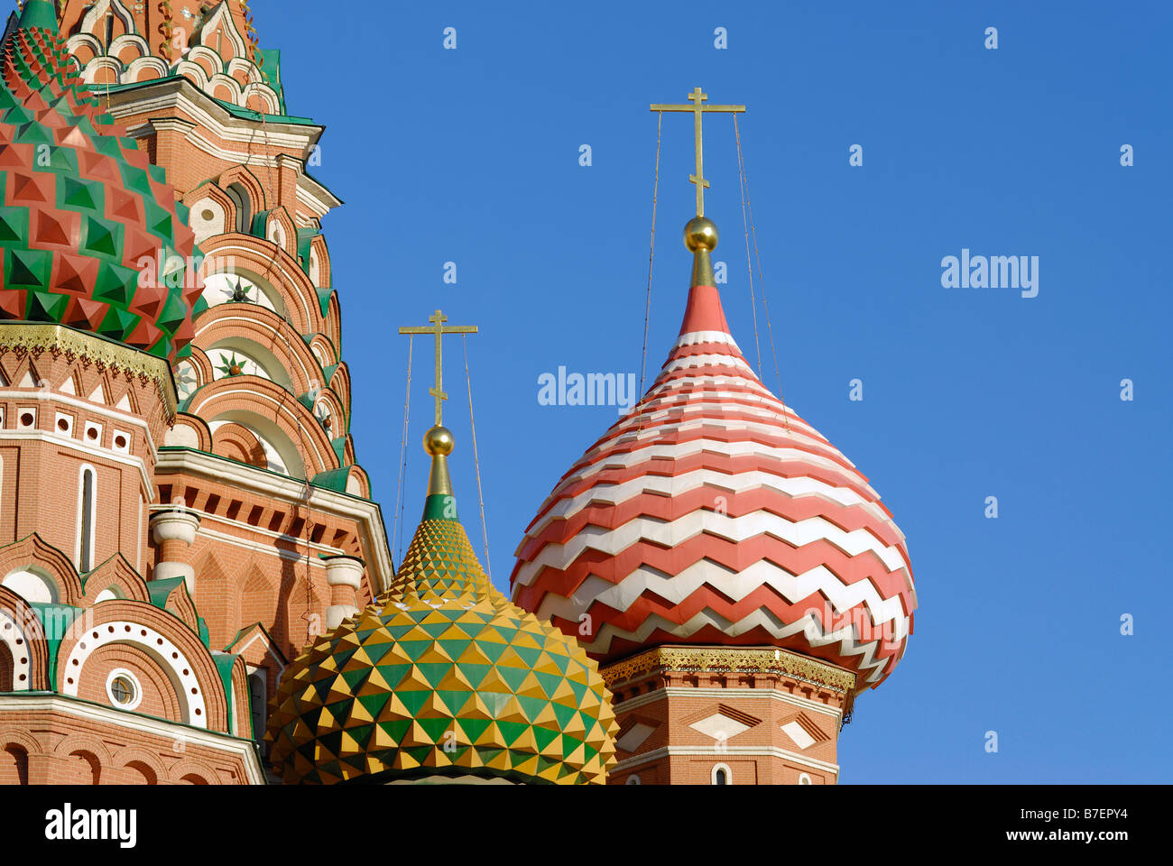 Dome of famous Moscow orthodox St Basil cathedral Moscow Russia Stock ...