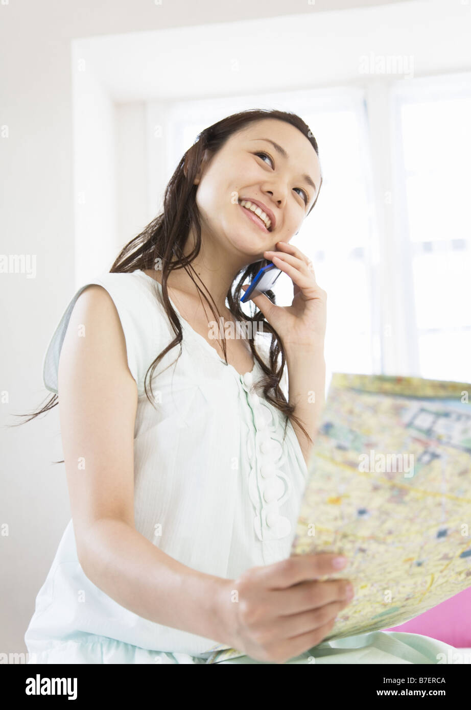 A woman calling Stock Photo - Alamy