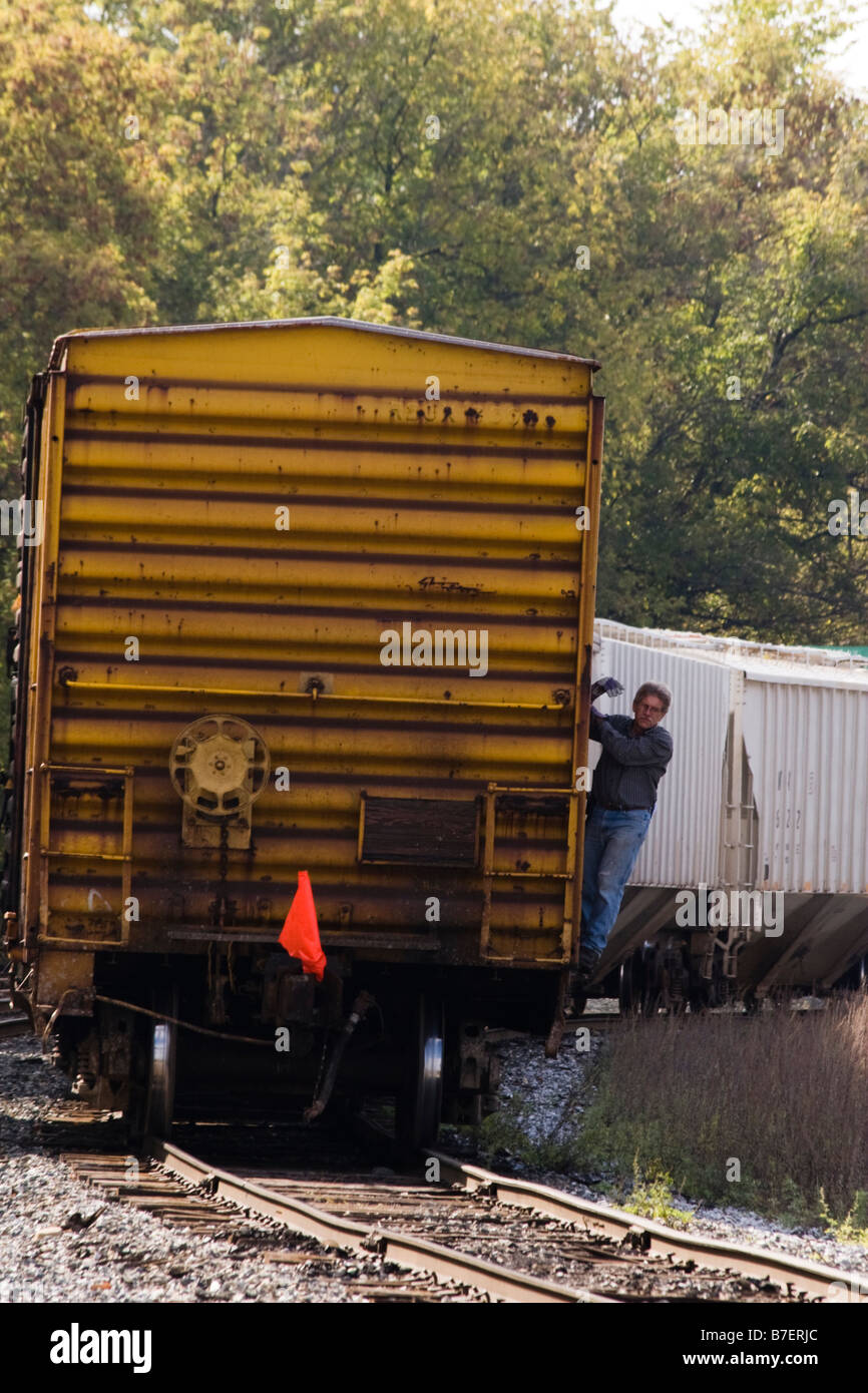 Riding railroad freight car hi-res stock photography and images - Alamy