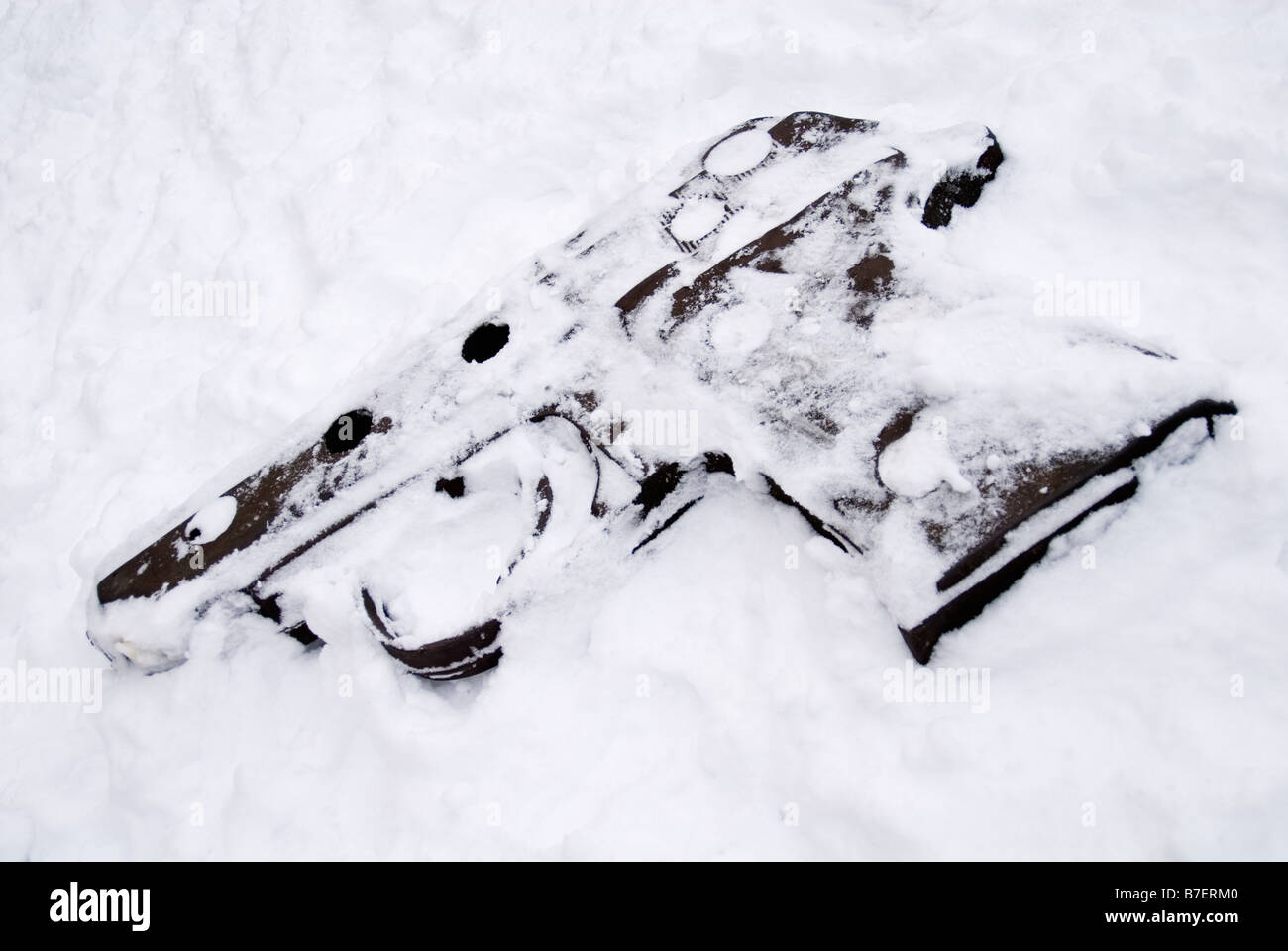 Pistol in snow hi-res stock photography and images - Alamy