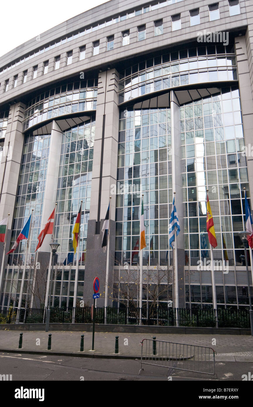The European Parliament building in the centre of Brussels Belgium ...