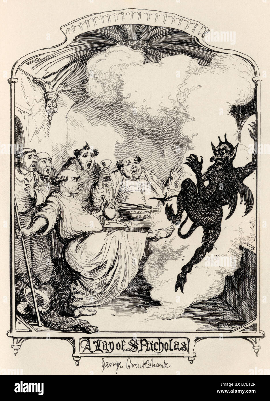 A Lay of St Nicholas Illustration by George Cruikshnak from The ...