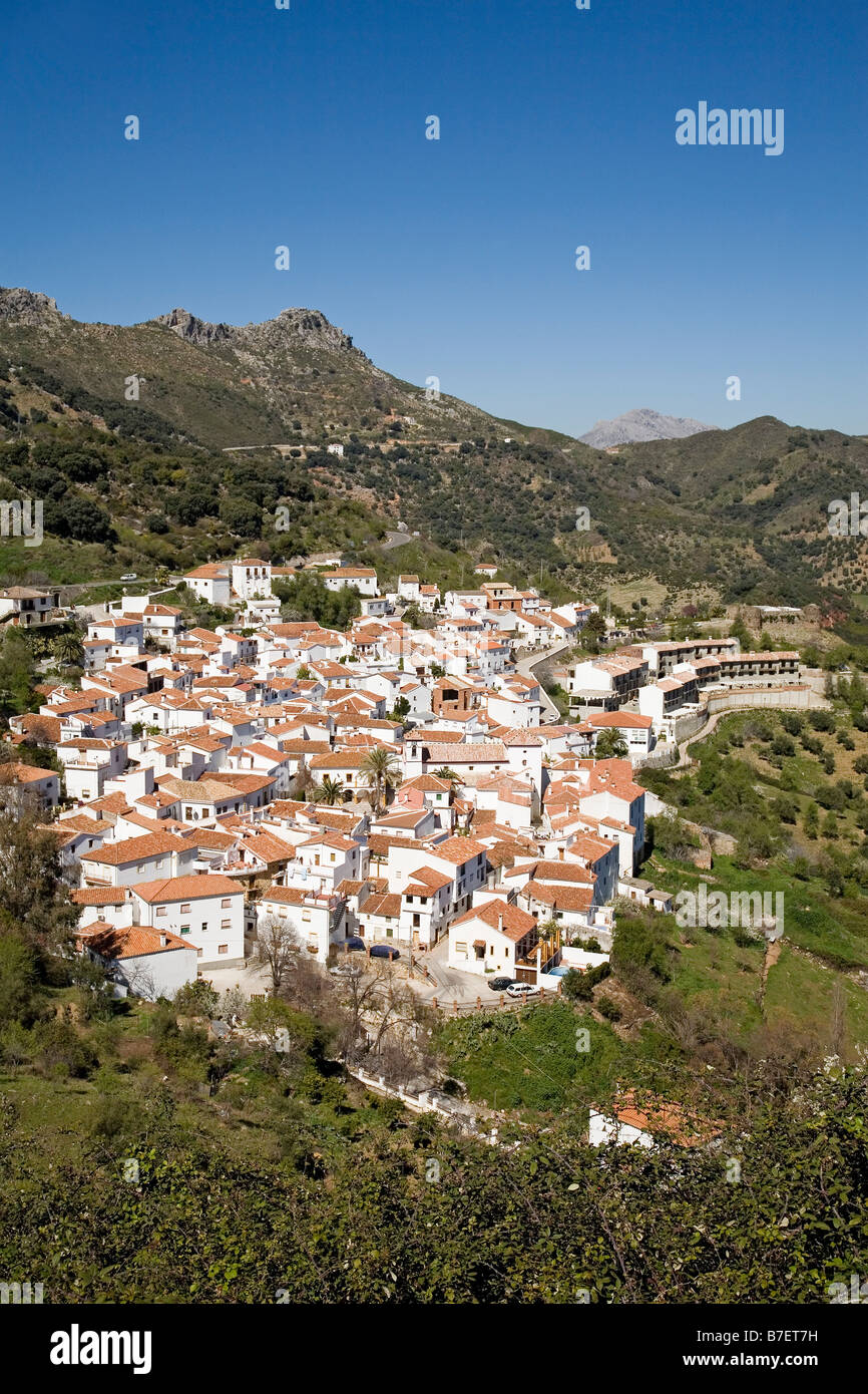 Benadalid white village of Valle del Genal Serrania de Ronda Malaga ...