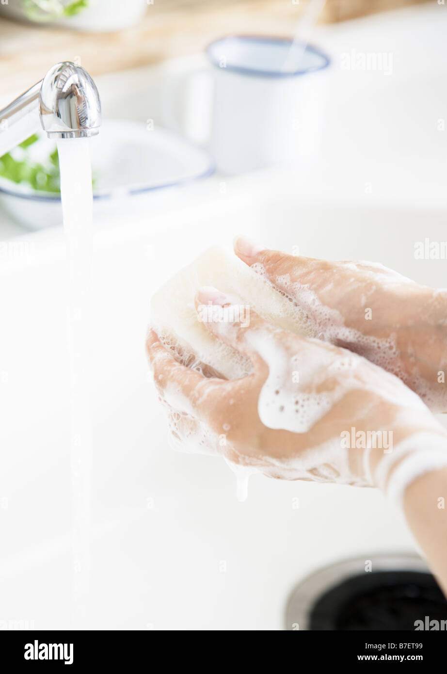 Wash ones hands with soap hi-res stock photography and images - Alamy