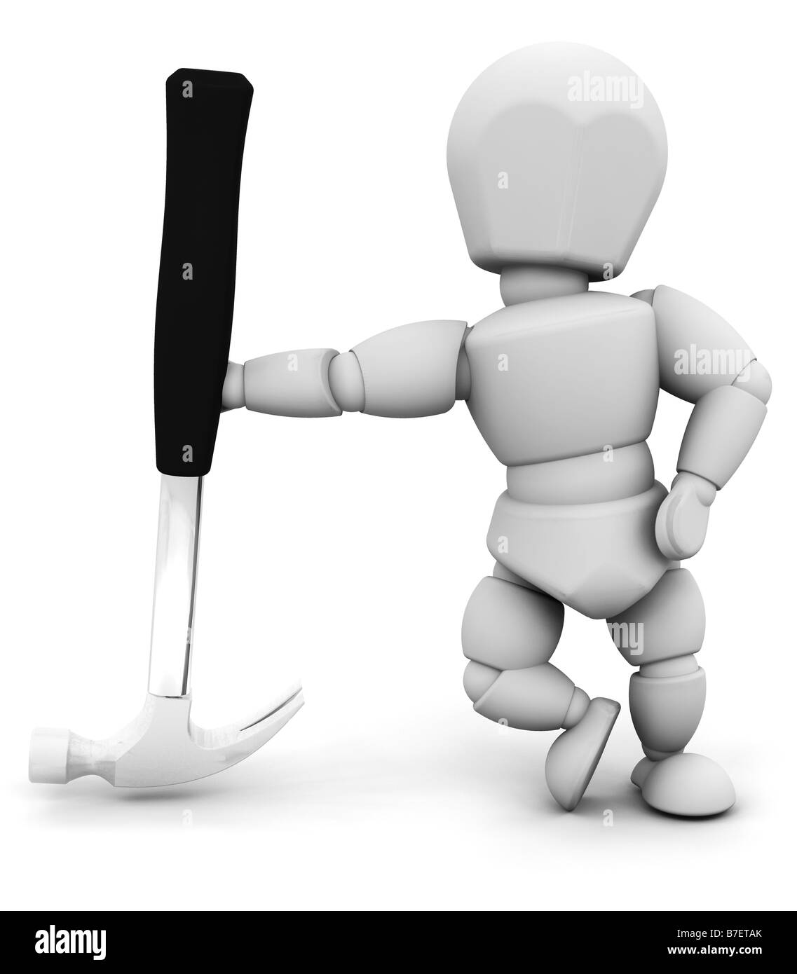 Man construction worker hammer Black and White Stock Photos & Images ...