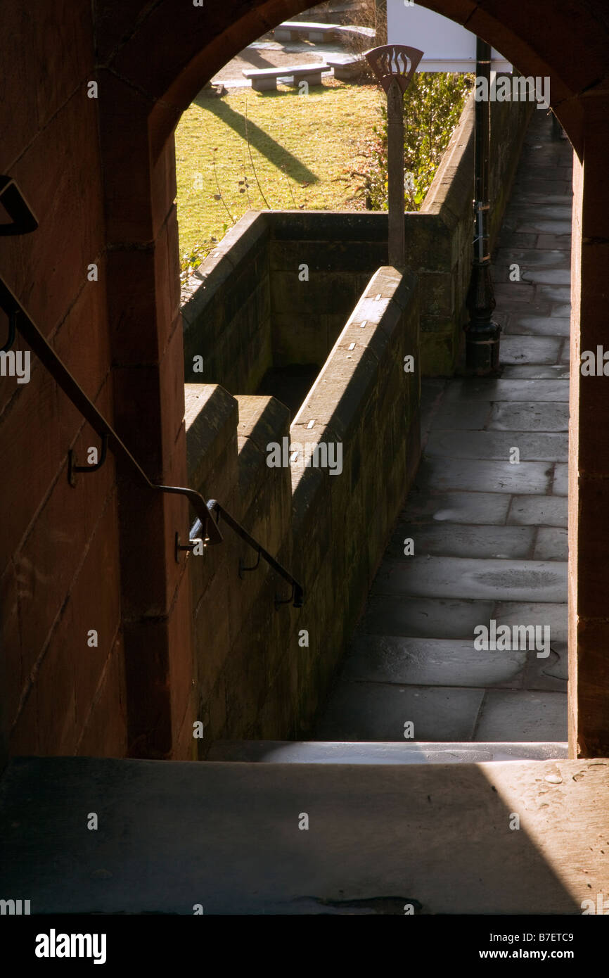 veiw from wolf gate bridge along city walls Stock Photo - Alamy