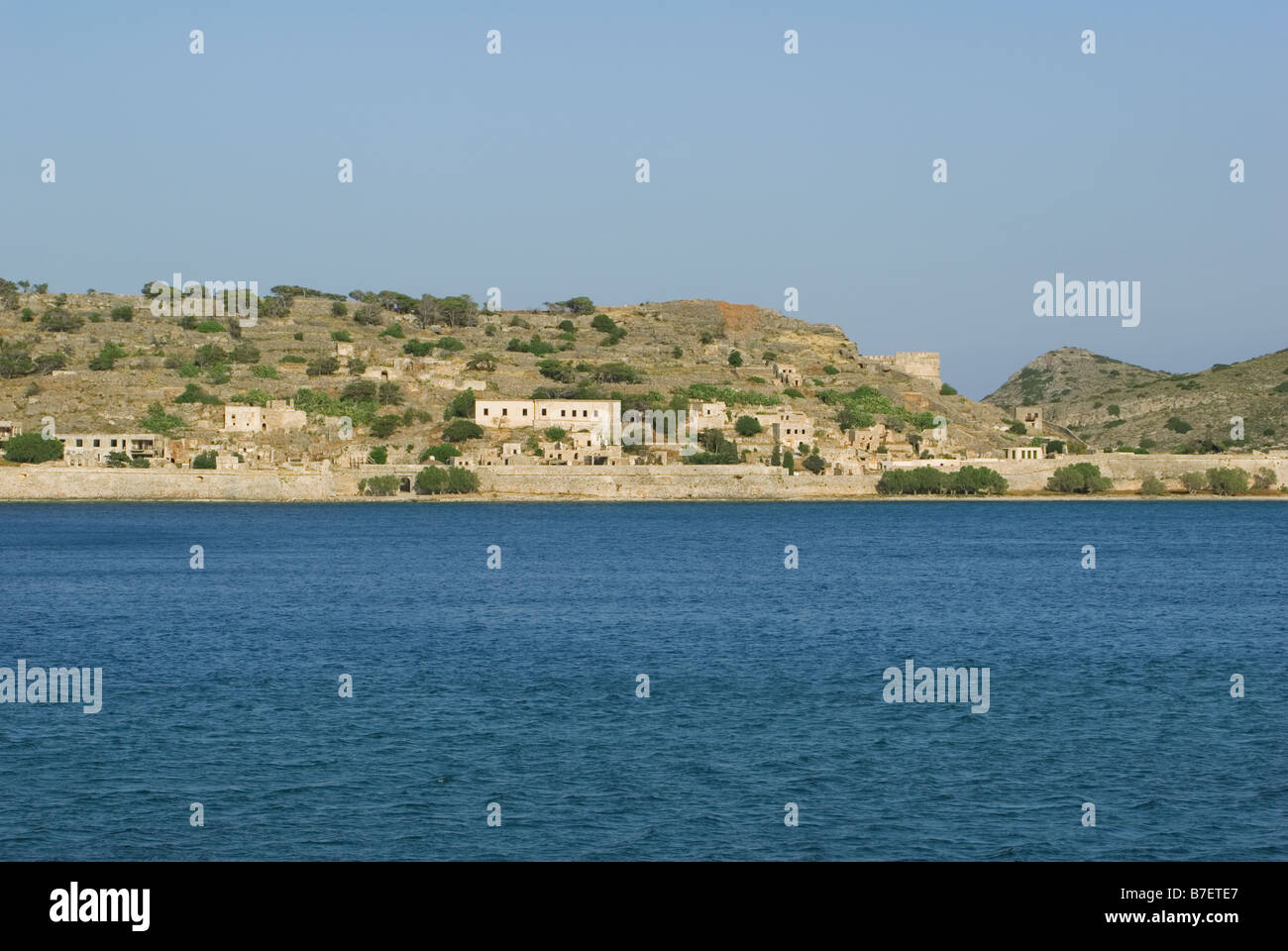 The island of Spinaloga seen from Plaka beach, Crete Stock Photo - Alamy