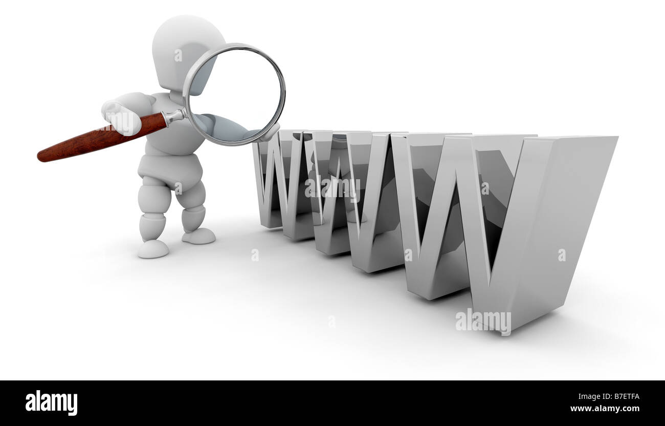 3D rendered image depicting searching the internet Stock Photo - Alamy