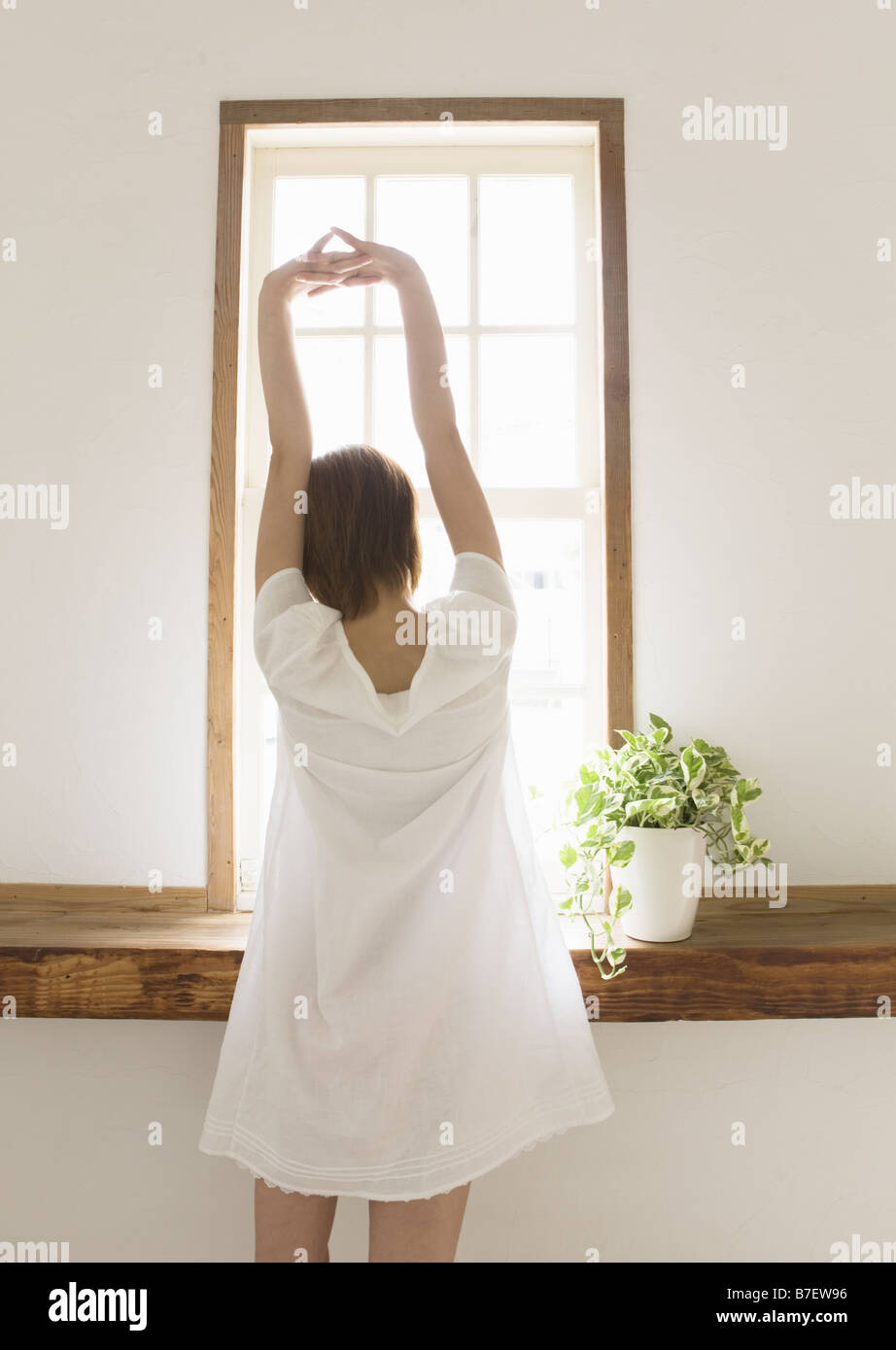 A woman stretching out Stock Photo - Alamy