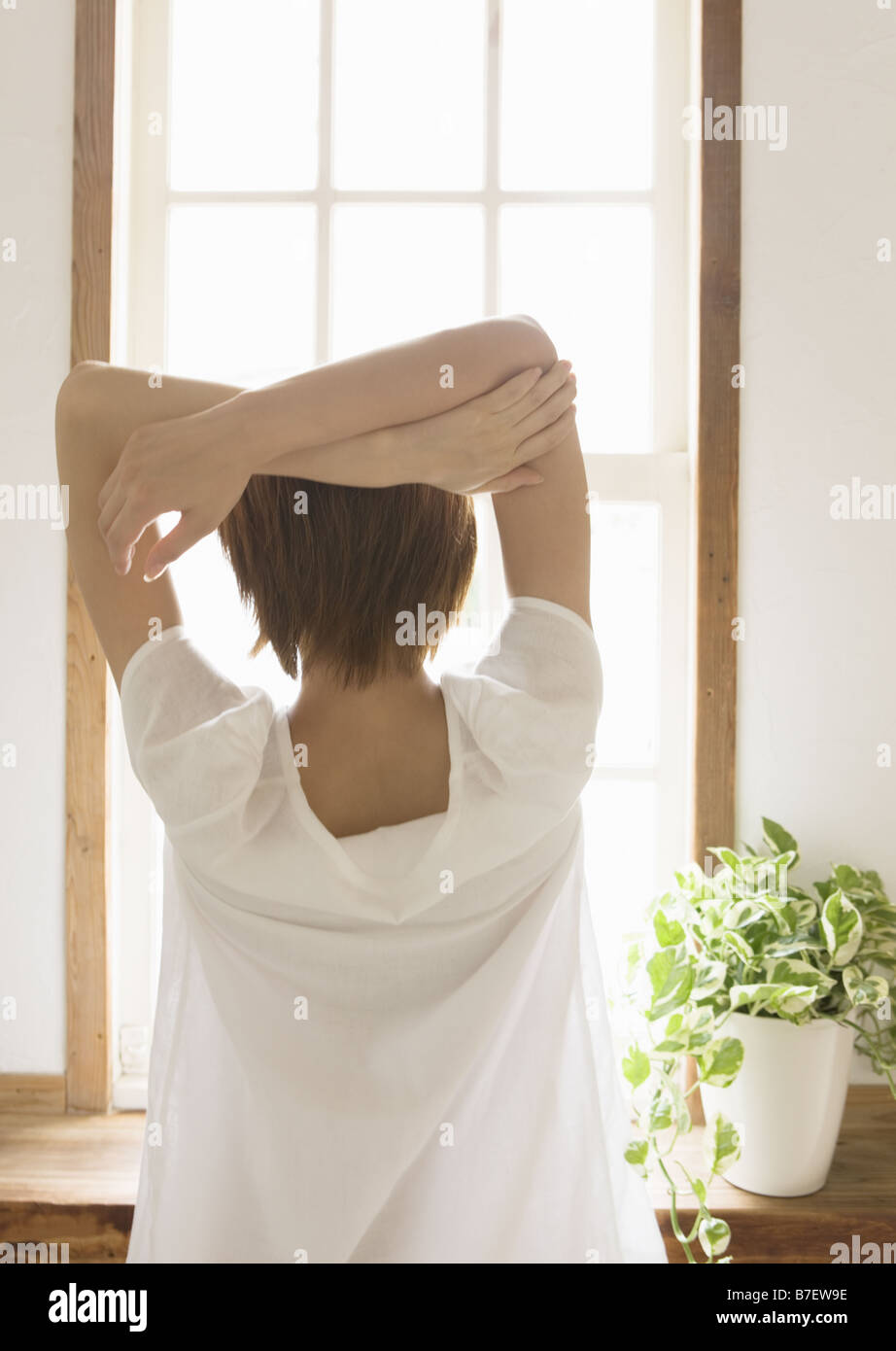 A woman stretching out Stock Photo - Alamy